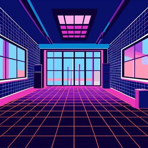 어두운 배경에 화려한 3d 와이어프레임 공간 추상 원근 그리드 벡터 그림 프리미엄 벡터