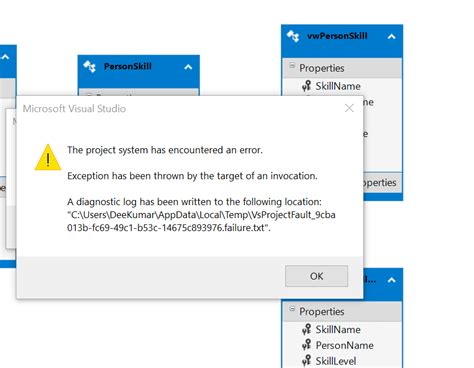 Getting Target Invocation Exception While Updating Edmx File Sql