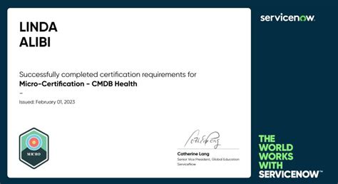 Linda Alibi On Linkedin Servicenow Micro Certification For Cmdb Health