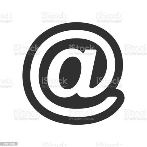At Icon Shape Email Message Information Web Logo Symbol Sign Vector