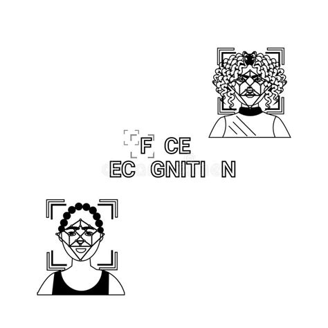 Face Recognition Icons Set Biometric Identification Access Identity