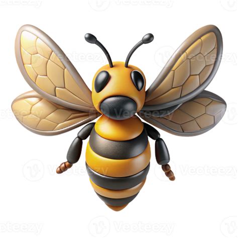 Memorable Rustic Hyper Specific Concept Art Style Isolated Cutout Of A Single Realistic Bee