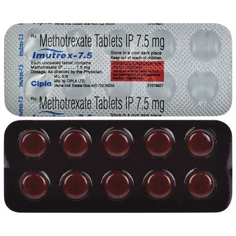 Methotrexate Imutrex 75 Tablet 10 Tablets In 1 Strip Cipla Limited