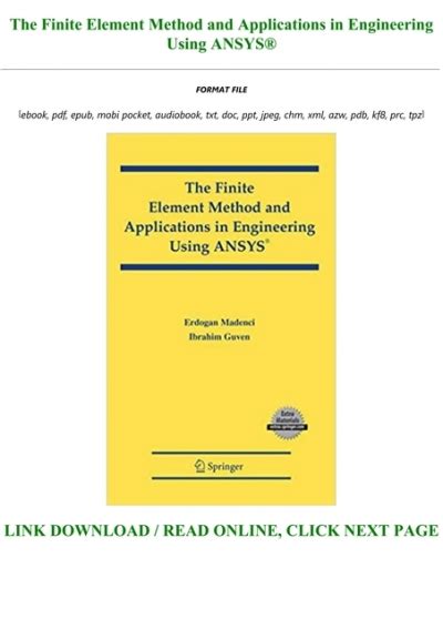 Download The Finite Element Method And Applications In Engineering