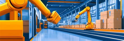 Robotic Assembly Line Manufacturing Process Automated Robotic Arms