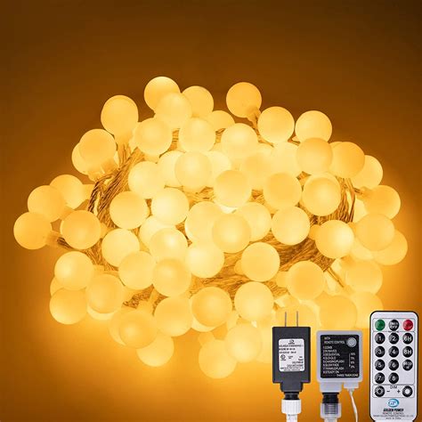 Bibana 100 Led 49 Ft Globe Ball String Lights Fairy String Lights Plug In With Remote 8 Modes