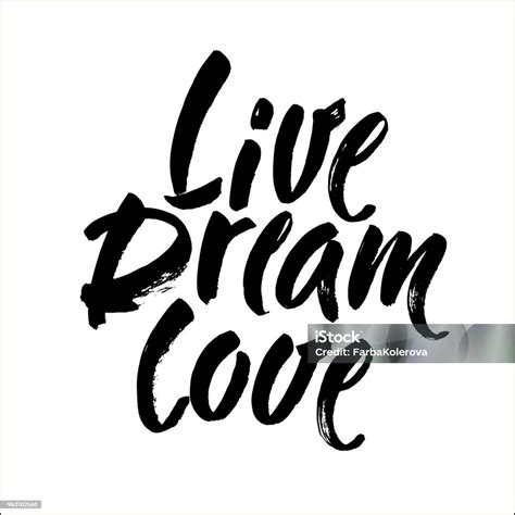 꿈 사랑 벡터 글자 카드 라이브 손으로 그린된 그림 구입니다 초대장 및 인사말 카드 T셔츠 인쇄 및 포스터에 대 한 현대 브러시
