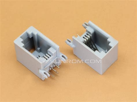 Rj10 Rj9 4p4c Right Angle Gray Socket For Telephone Headset [7064] Sunrom Electronics