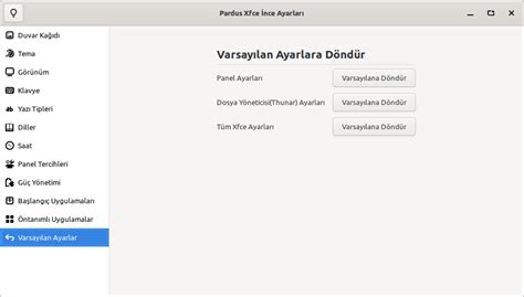 Pardus Xfce İnce Ayarlar Pardus Uygulamaları