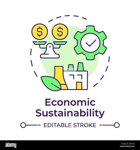 Economic Sustainability Multi Color Concept Icon Stock Vector Image And Art Alamy