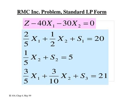 Ppt Step 1 Formulate The Problem Decision Variables Objective Function O F Powerpoint