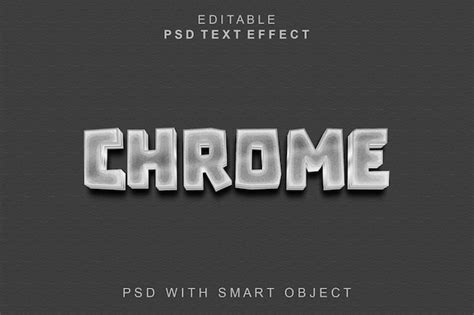 크롬 3d 텍스트 효과 프리미엄 Psd 파일