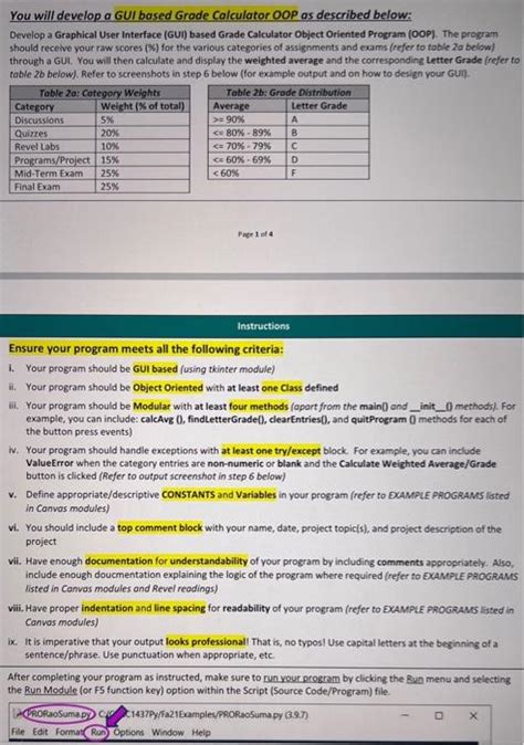 Solved 3 You Will Develop A Gui Based Grade Calculator Oop