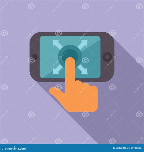 Vector Illustration Of A Hand Interacting With A Touchscreen Interface On A Smartphone Stock