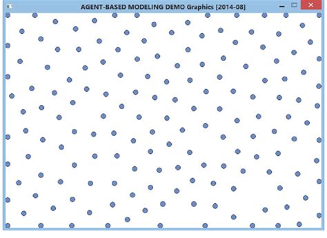 160 Agents Moving Away From Nearest Agent Plus A Small Random Jitter