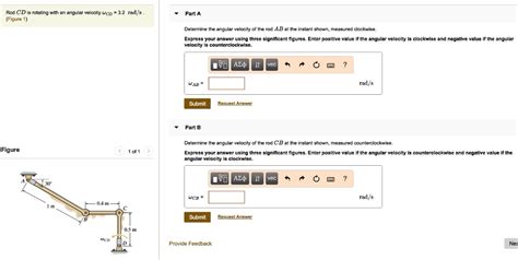 Rod Cd Is Rotating With An Angular Velocity ωcd 3 2 Rad S Figure 1 Figure Part A Determine