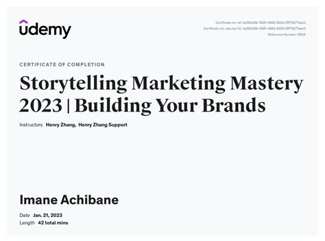 Udemy Course Completion Certificate Imane Achibane