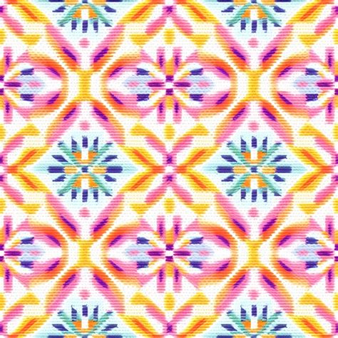 Premium Photo Geometric Pixel Pattern Background Radiant Neon Pattern Symmetrical Design Tiled