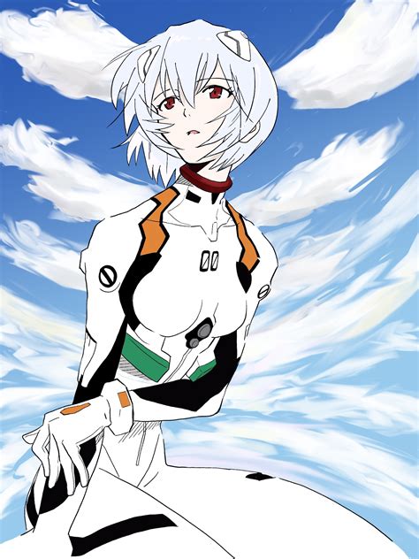 Blue Hair Neon Genesis Evangelion Rebuild Of Evangelion Fan Art Ayanami Rei Solo Bodysuit