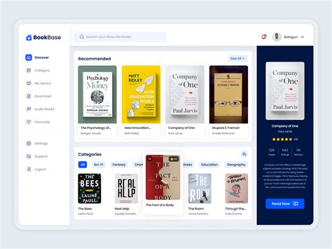 Bookbase Digital Book Library Dashboard By Kazeem Adebola Idris On