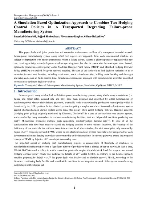 Pdf A Simulation Based Optimization Approach To Combine Two Hedging Control Policies In A