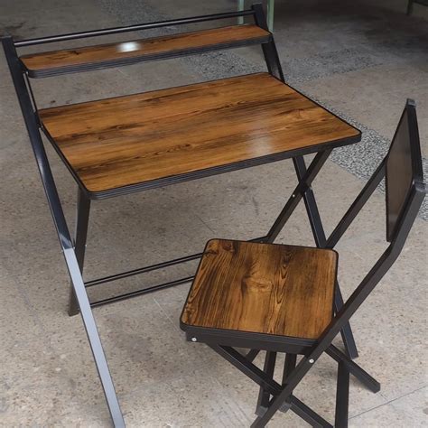 خرید و قیمت میز و صندلی تحریر تاشوی دانشجویی آنتیک طلا نوار لاستیکی