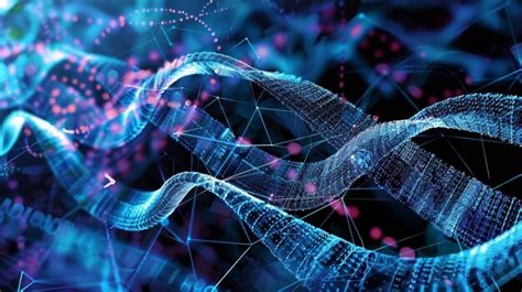 premium photo a network of data streams and dna strands demonstrating