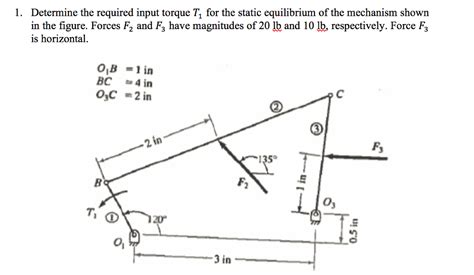 Solved Determine The Required Input Torque T For The Chegg