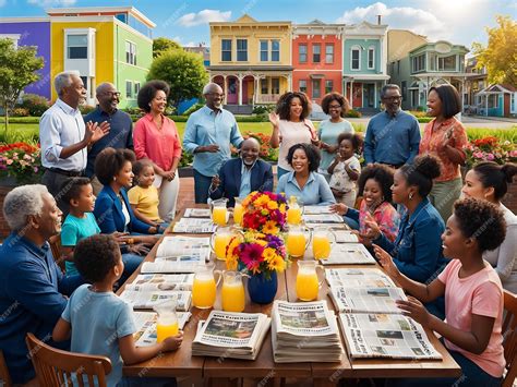 Community Gathering Neighborhood Meeting Illustration Premium Ai