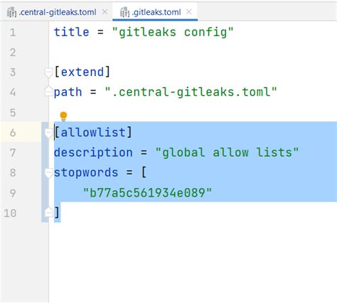 Central Gitleaks Allowlist Stopwords Is Not Working As Expected · Issue