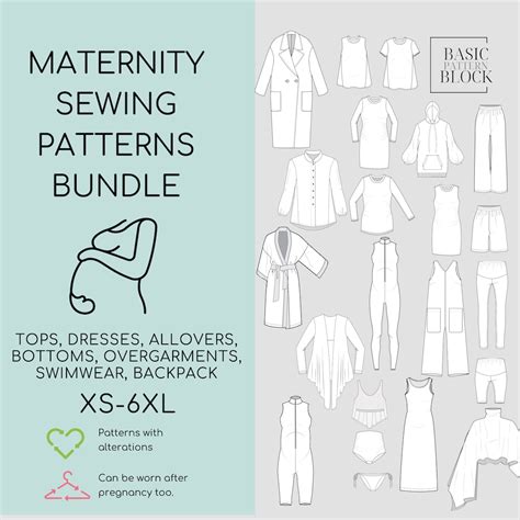 Maternity Sewing Patterns Pack Sewing Patterns Ebook 15 Stylish Designs Pdf Bundle Sizes Xs 6xl