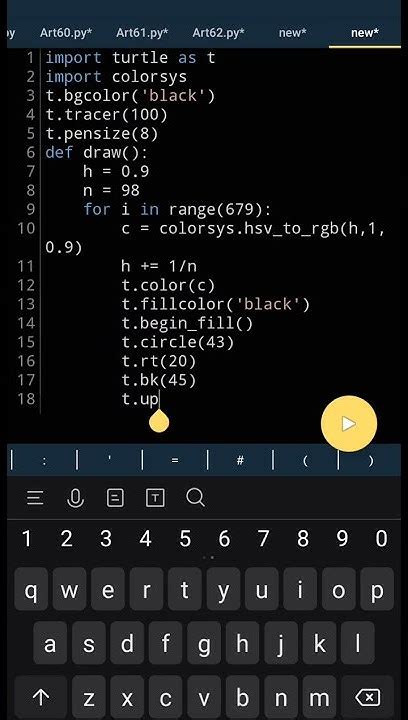 Python Turtle Graphic Design😜😜🥰🥰 Python Coding Status 😍 Shorts