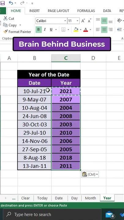 Year Function In Excel Extract Year From Date Excel Year Formula Youtube