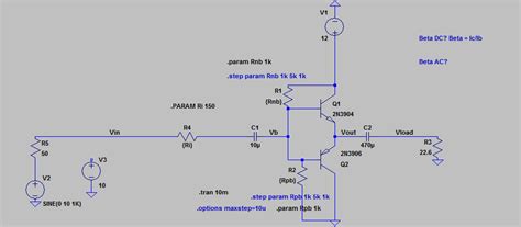 Electrical Engineering Power Amplifier A B Ab Class With Lt Spice B Amplifier