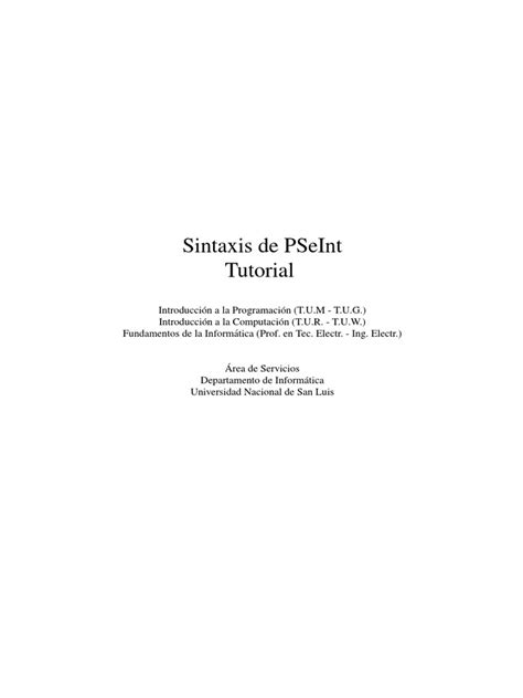 Pdf Tutorial Sintaxis De Pseint Dokumen Tips