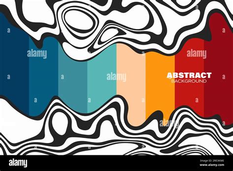 Abstract Wave Vector Background Liquid Wavy Lines In Black On A