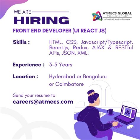 Atmecs Global Inc On Linkedin Frontenddeveloper Html Javascript Reactjs Bengalurujobs