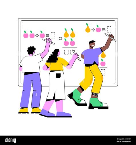 interactive whiteboard isolated cartoon vector illustrations group of