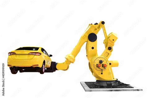 Super Heavy Payload Robot Completed Car Handling Isolated On White Background With Clipping Path