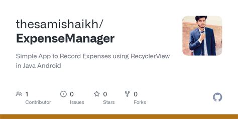 github thesamishaikh expensemanager simple app to record expenses using recyclerview in java