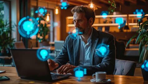 A Businessman Interacting With Internet Of Things Iot Devices In A