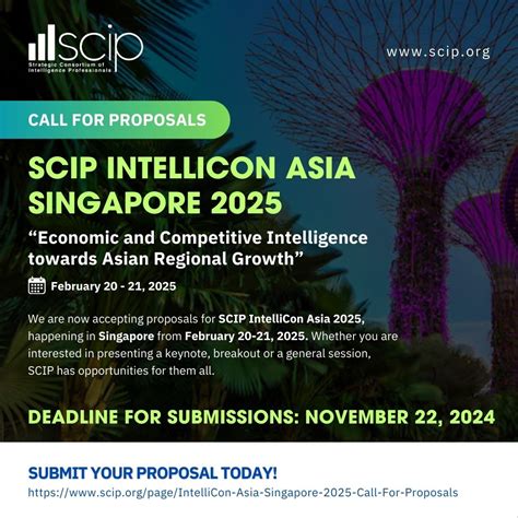 Scip Intelligence Excellence Scip Intellicon Callforproposals Intellicon Asia Singapore