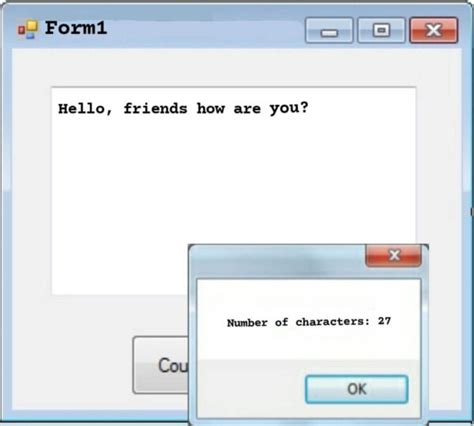 Count Number Of Characters In A String Using Visual Basic Vbnet