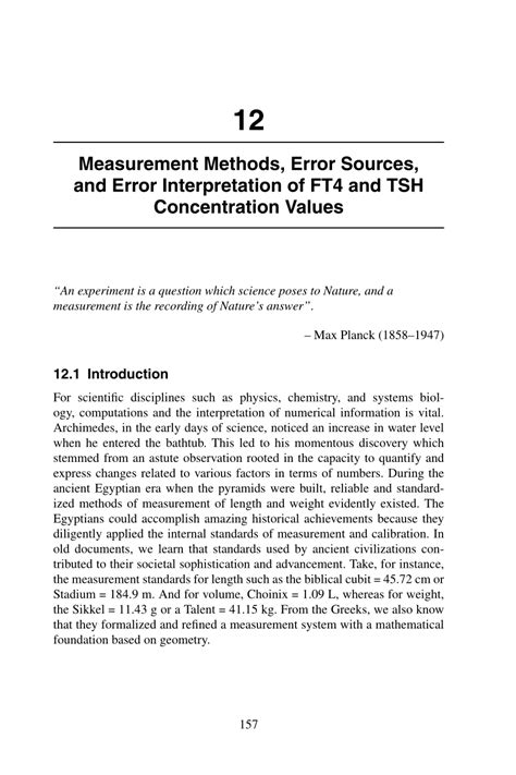 Pdf Measurement Methods Error Sources And Error Interpretation Of Ft4 And Tsh Concentration