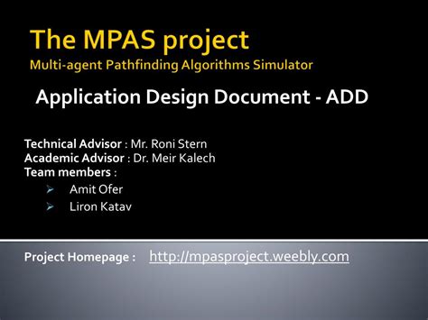 PPT The MPAS Project Multi Agent Pathfinding Algorithms Simulator PowerPoint Presentation ID