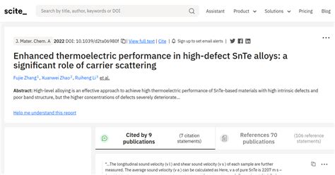 Enhanced Thermoelectric Performance In High Defect Snte Alloys A