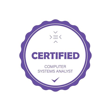 Premium Vector Professional Round Certificate Of Computer Systems Analyst