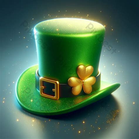 레프리콘 녹색 모자 배경으로 귀여운 현실적인 성 패트릭의 날 사진 Png  무료 다운로드 Pikbest