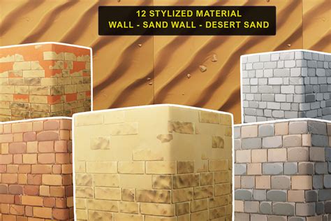 Stylized Tiled Texture Desert Sand And Brick Walls 2d Textures