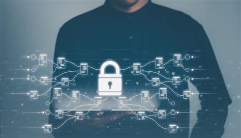 Premium Photo Data Security System Concept Business Man Use Laptop